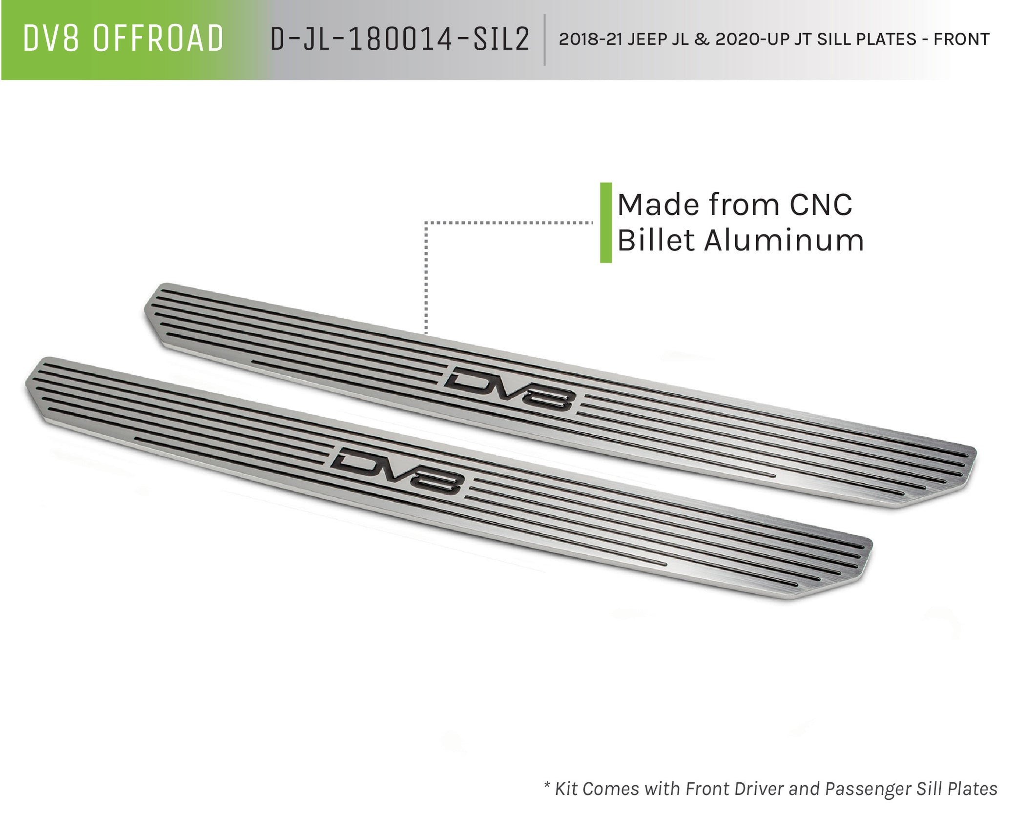 Jeep Wrangler JL & JT Sill Plates | Front - DV8 Offroad